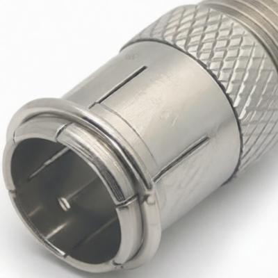 China F Type Push On Coaxial Adapter F Plug to F Jack 75 Ohm Impedance Nickel Plated Brass L com BA124 for sale
