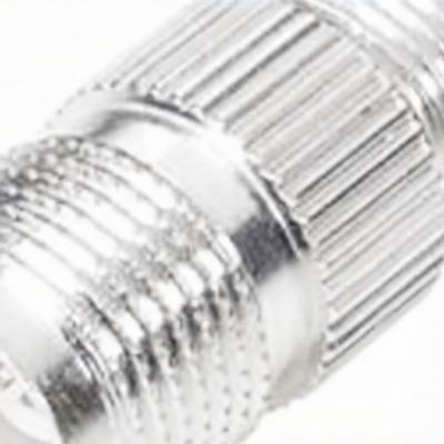 China Coaxial Connector Type F Female to TNC Female Brass Nickel Plated Body L-com BA127 with White Delrin for sale