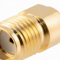 China L-com LCAD30004 RF adapter SMA female to UMCX female 50 Ohm impedance brass gold finish construction for sale