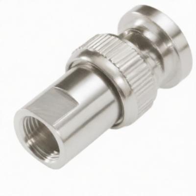 China 75 ohm impedance coaxial adapter L-com BA8005 with BNC plug to FME plug and nickel plated brass body for sale