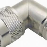 China Right Angle N Female to N Male Coaxial Adapter L-com BN121 with Nickel Plated Brass Body and Gold Plated Contacts for sale