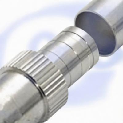 China BNC Female Crimp Connector for RG59 RG62 Coax Cable Assemblies 75 Ohm Brass Nickel and Gold Plated L-com BAC012 for sale
