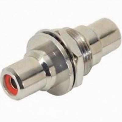 China Nickel Plated Brass RCA Jack Bulkhead Adaptor L-com BA400R with Delrin Insulator and RoHS Compliance for sale