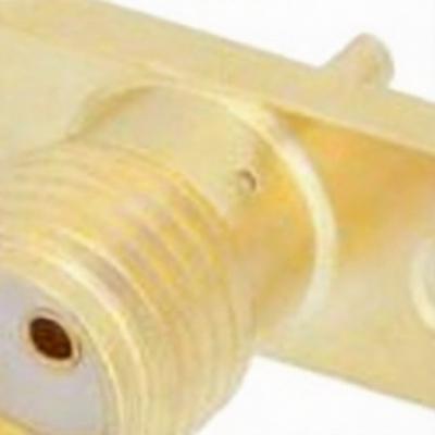 China SMA female connector L-com LCCN3117 with 18 GHz frequency range gold plated stainless steel body and solder cup interface for sale
