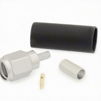 China SMA Male Connector L-com TC-100-SM-LC Crimp Solder Attachment for LMR 100A PVC RG174 RG188 RG316 Cables for sale