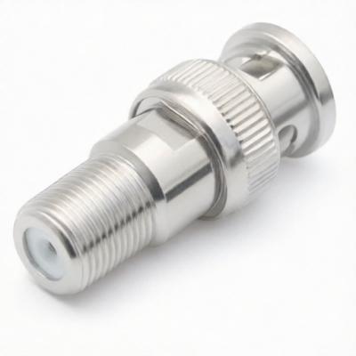 China Coaxial adaptor with BNC plug and F type female jack L-com BA125 featuring gold contact finish for sale
