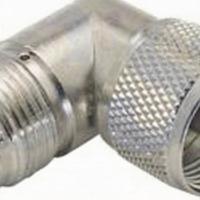 China Robust UHF Right Angle Plug to Jack Coaxial Adapter with 50 Ohm Nominal Impedance L-com BA404Z Model for sale