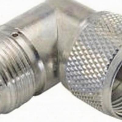 China Robust UHF Right Angle Plug to Jack Coaxial Adapter with 50 Ohm Nominal Impedance L-com BA404Z Model for sale