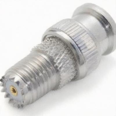 China RoHS Compliant Mini UHF Jack Adapter with Brass Shell and Gold Plated Center Pin L-com BA882 Coaxial for sale