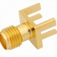 China RT SMA Female Connector L-com LCCN3154 18 GHz Brass Body Gold Plated Contact for PCB Applications for sale