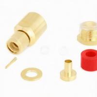 China SMA Male Connector Brass Gold Plated L-com LCCN3194 for RG58 RG303 LMR195 Coaxial Cable Applications for sale
