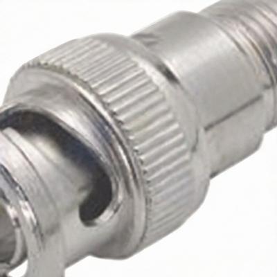 China 75 Ohm Coaxial Adapter Featuring BNC Male to Type F Female Connector L-com BA017 Nickel Plated Brass for sale