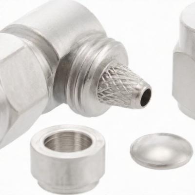 China Right angle SMA male RF connector L-com LCCN3122 suitable for RG174 RG316 RG188 and LMR-100 cables for sale