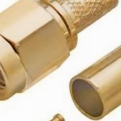 China Gold Plated L-com BAC502 REV-POL SMA M Connector for RG174 RG188 RG316 and LMR100 Coaxial Cable Applications for sale