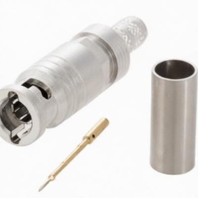 China Ultra Tiny BNC S T Plug Dual Crimp Type Connector L com V7C00004 for Belden 1855A Cable Applications for sale