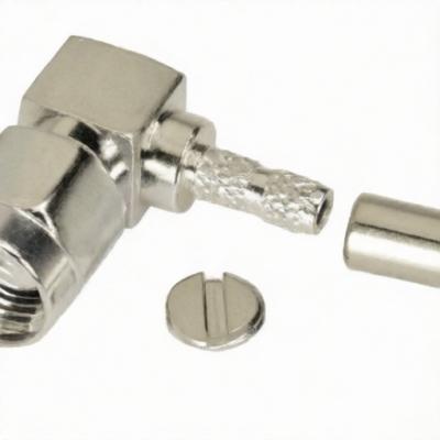 China Connector SMA Male Right Angle L-com BAC02A for RG316 RG188 RG174 Cables 50 Ohm 0 to 6 GHz Frequency Range for sale