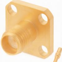 China SMA female connector L-com LCCN3210 featuring 4 hole flange mount and stainless steel body for durability for sale