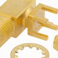 China High frequency SMA female right angle bulkhead mount connector L-com LCCN3208 with 1.23 VSWR and 50 ohm impedance for sale
