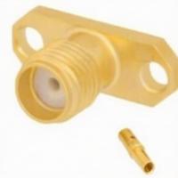 China SMA female RF connector with 2 hole flange mount L-com LCCN3209 featuring gold over nickel plating and stainless steel body for sale