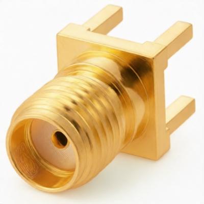 China Gold plated SMA female connector L-com LCCN3183 brass body 18 GHz frequency for general purpose test for sale