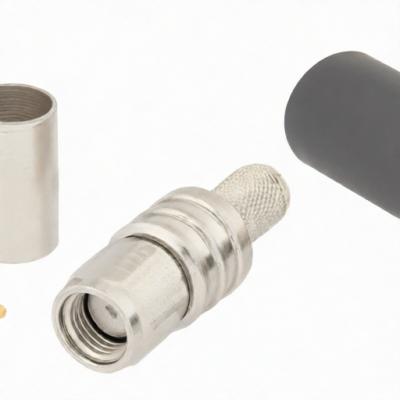 China SMA Male Connector Crimp Solder Attachment for LMR 240 Series Cables L-com TC-240-SM-SS-X-LC RF Applications for sale