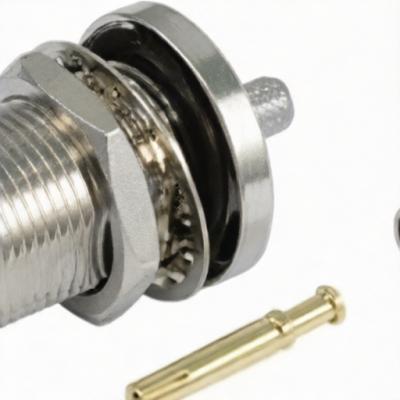 China Waterproof Coaxial Connector L-com BAC542 Brass Body Gold Plated Center Pin and 50 Ohm Impedance for RG Cables for sale