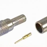 China MMCX Male Straight Crimp Connector with 50 Ohm Impedance L-com AMMM-1106 Frequency Range DC to 6 GHz for sale