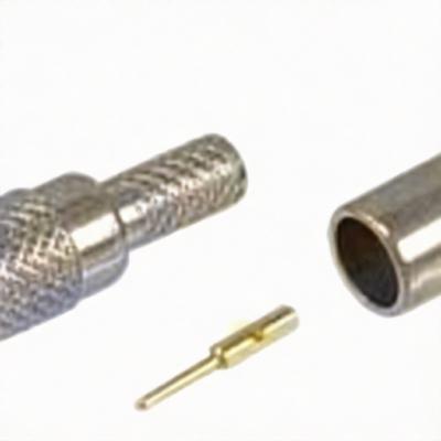 China MMCX Male Straight Crimp Connector with 50 Ohm Impedance L-com AMMM-1106 Frequency Range DC to 6 GHz for sale