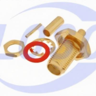 China High frequency SMA female bulkhead mount connector L-com LCCN3171 supporting up to 12.4 GHz applications for sale