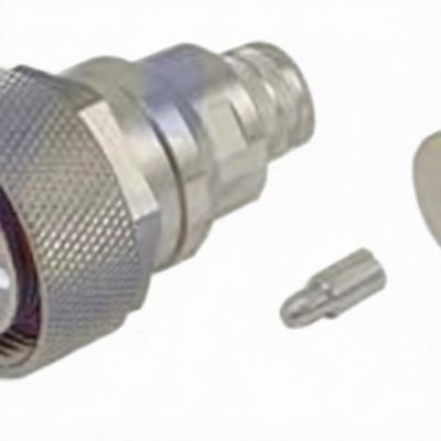 China 7 16 DIN Male Crimp Connector L-com ADM-1600 for LMR600 Cable Brass Body Silver Finish High Frequency for sale