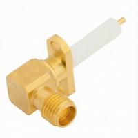 China High frequency SMA female right angle connector L-com LCCN3162 with beryllium copper contacts and solder attachment method for sale