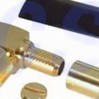 China Durable SMA Right Angle Crimp Plug RG58 Cable Connector L-com BAC02-G Gold Plated Brass Construction for sale