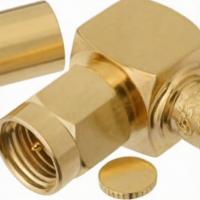 China Durable brass gold plated SMA male right angle connector L-com LCCN3169 for 240 series coaxial cables for sale