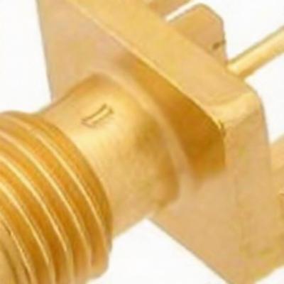 China Gold over Nickel Plated SMA Female Connector L-com LCCN3157 with .047 Inch End Launch PCB Interface for sale