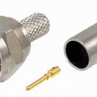 China L com AFM 1700 F type male connector featuring low insertion loss and gold plated brass center pin for sale