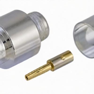 China N Female Crimp Connector L com ANF 1610 for LMR600 Cable Brass Nickel Plated Body 50 Ohm DC to 6 GHz for sale