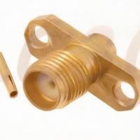 China SMA Female Connector 18 GHz Straight Body 2 Hole Flange Mount L-com LCCN3138 for Semi Rigid Coaxial Cable for sale