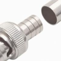 China BNC Connector for RG6 Cable 75 Ohm L-com BAC032 Brass Body Nickel Plated and Gold Center Pin for sale