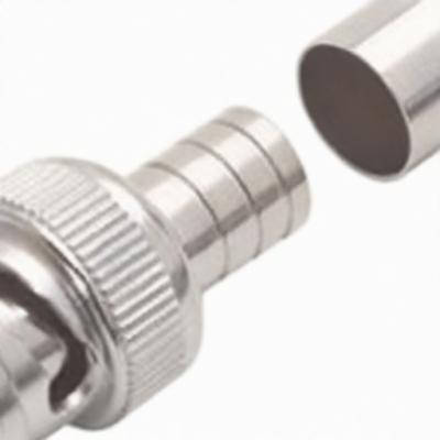 China BNC Connector for RG6 Cable 75 Ohm L-com BAC032 Brass Body Nickel Plated and Gold Center Pin for sale