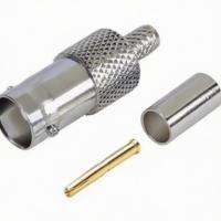 China Durable 50 Ohm BNC Connector Assembly for RG58 Coaxial Cable Featuring Crimp Style Ferrule L-com BAC515 for sale