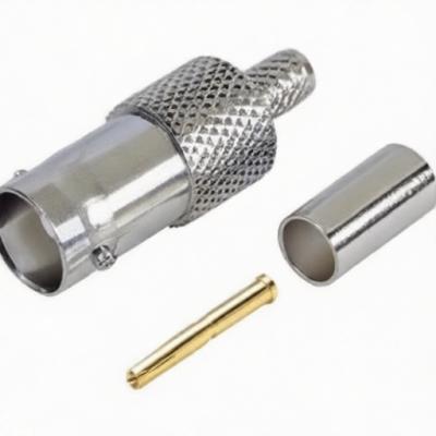 China Durable 50 Ohm BNC Connector Assembly for RG58 Coaxial Cable Featuring Crimp Style Ferrule L-com BAC515 for sale