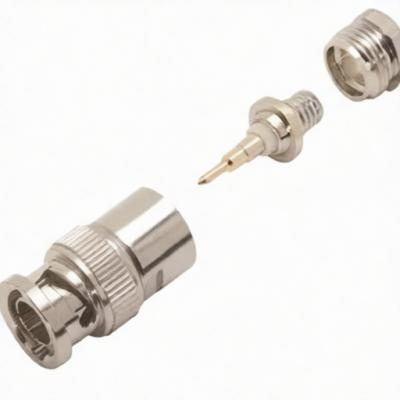 China 75 Ohm RG59 Coaxial Cable Assembly with BNC Male Connector and Solder Center Pin L-com BAC033 Cable Solution for sale