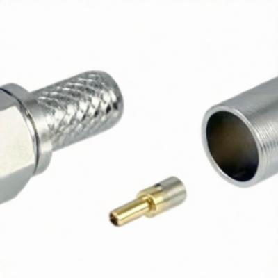 China RP-SMA Plug Crimp Connector L-com ARSP-1202 for LMR200 Cable Featuring Brass PTFE Rubber Materials for sale