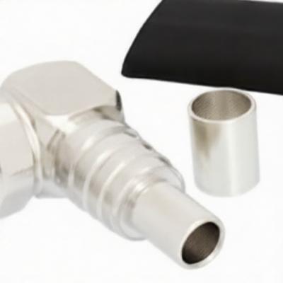 China N Male Right Angle Connector L-com EZ-400-NMH-RA-X-LC Compatible with LMR-400 and 400 Series Coax Cables for sale