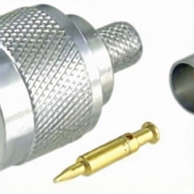 China High voltage L-com ANM-1A18 N male crimp coaxial connector RG6 cable brass body nickel plating gold plated contact for sale