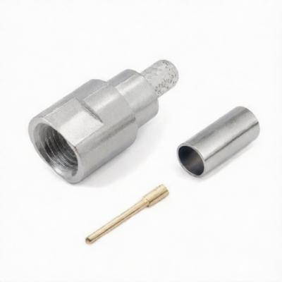 China Nickel plated brass body CONN FME M RG58 CRIMP COAXIAL connector L-com BAC8015 with acetal insulator for sale