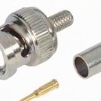 China 50 Ohm Straight BNC Plug Crimp Termination RG58 Cable L-com BAC836A-58 Zinc Alloy Nickel Plated Body for sale