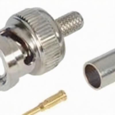 China 50 Ohm Straight BNC Plug Crimp Termination RG58 Cable L-com BAC836A-58 Zinc Alloy Nickel Plated Body for sale