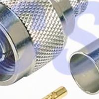 China N Type Crimp Plug Connector for RG213 Cable Featuring Brass and Nickel Plate L-com BAC506 for sale