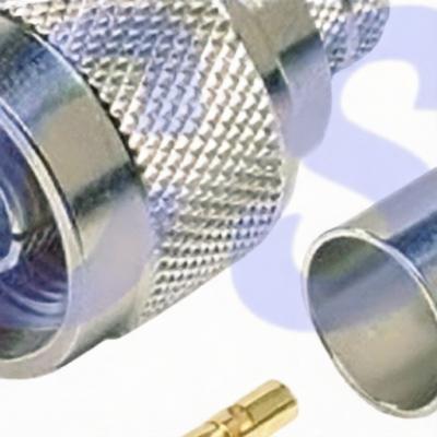 China N Type Crimp Plug Connector for RG213 Cable Featuring Brass and Nickel Plate L-com BAC506 for sale